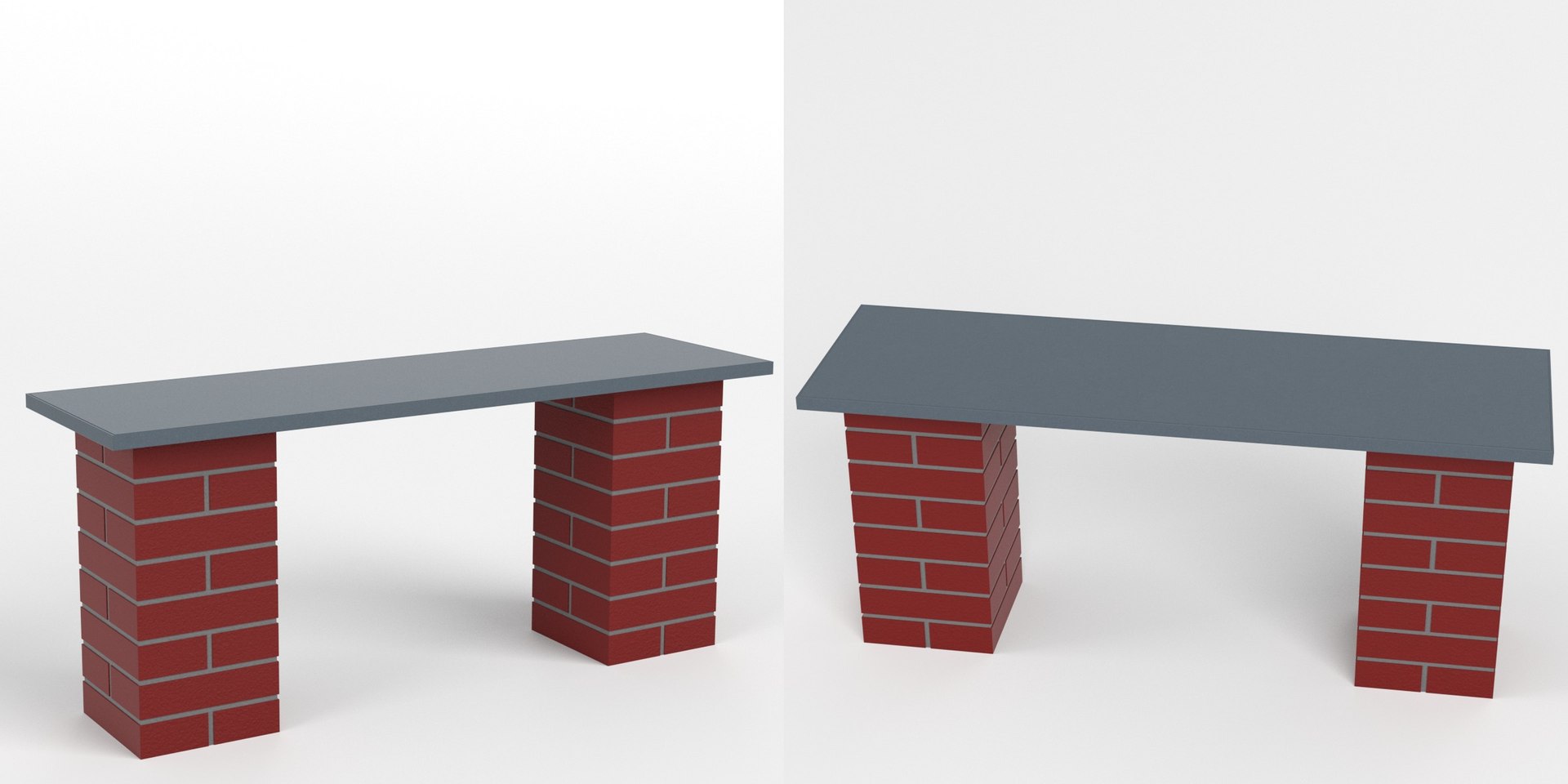 Brick bench 3D model - TurboSquid 1719260