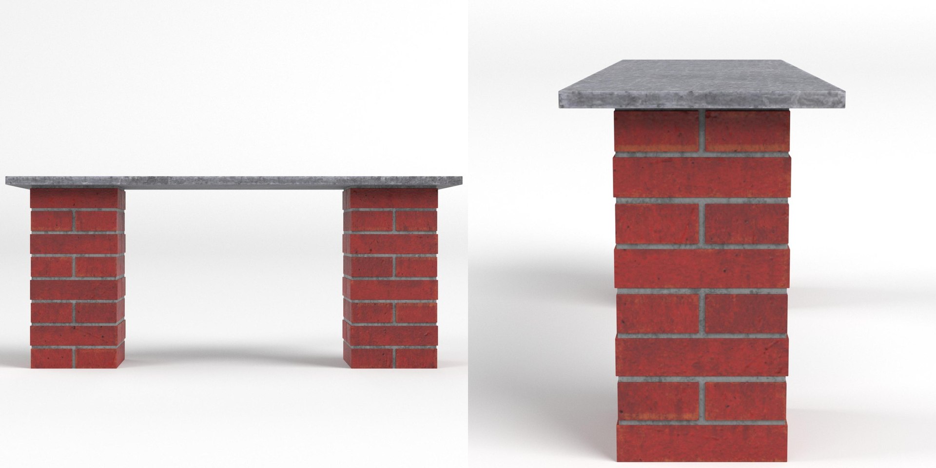 Brick Bench 3D Model - TurboSquid 1719260