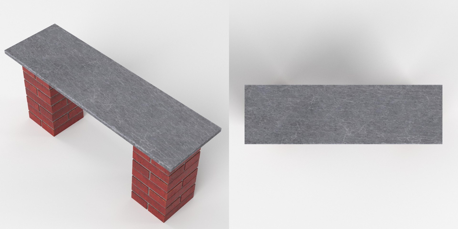 Brick Bench 3D Model - TurboSquid 1719260