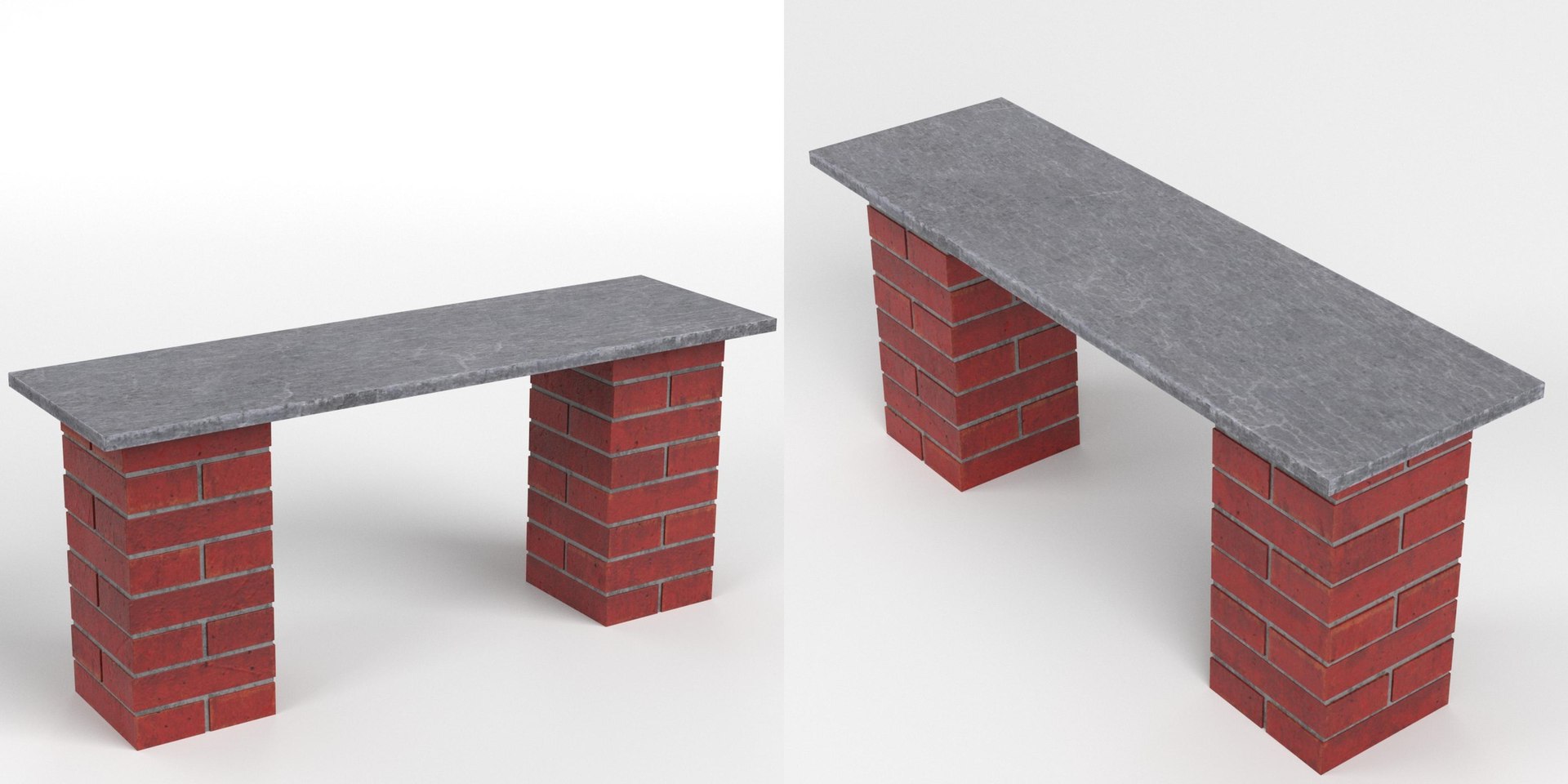 Brick Bench 3D Model - TurboSquid 1719260