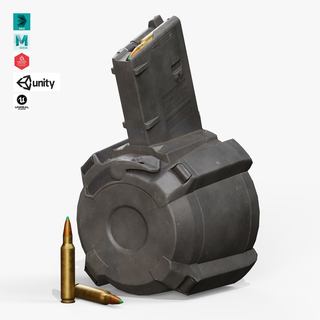 3D модель AR15 Drum Magazine - TurboSquid 1949136