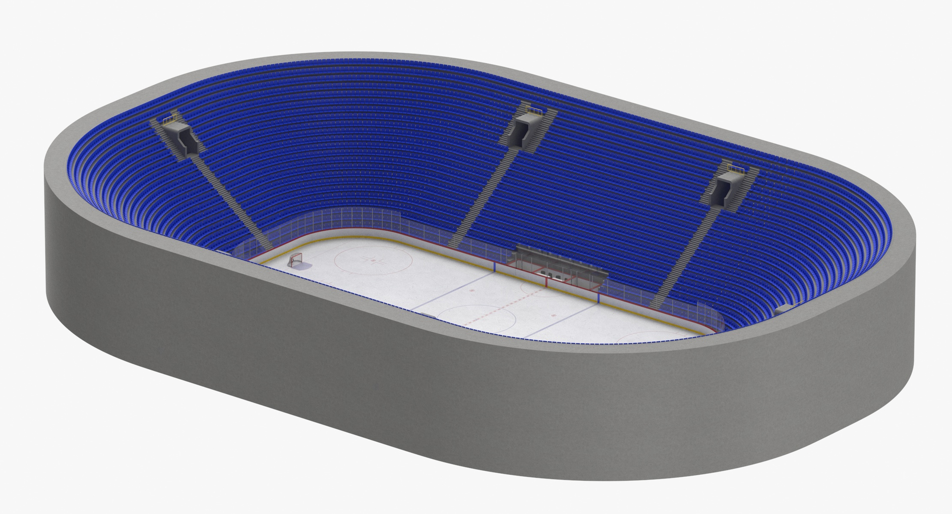 3D ice hockey rink stands model - TurboSquid 1555876