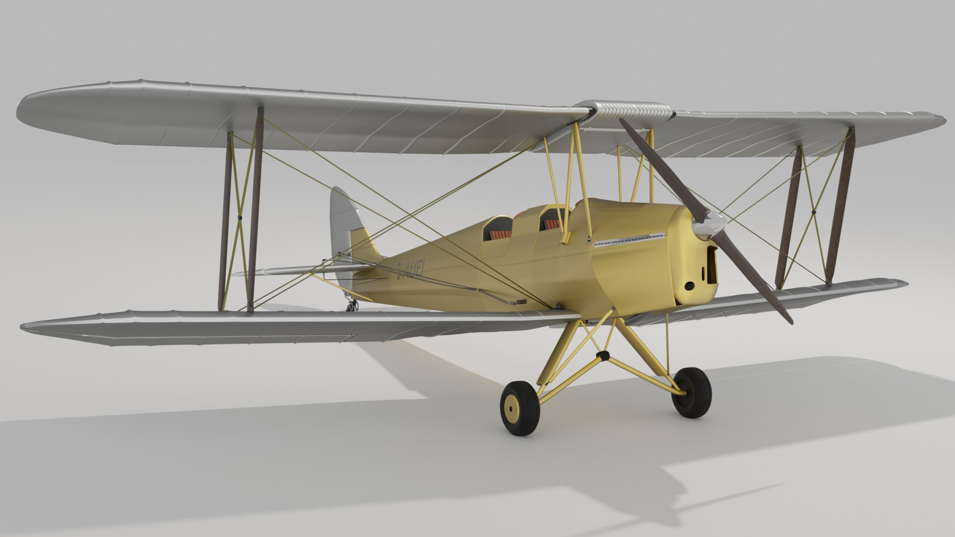 3D Model Tigermoth Havilland Tiger - TurboSquid 1689405