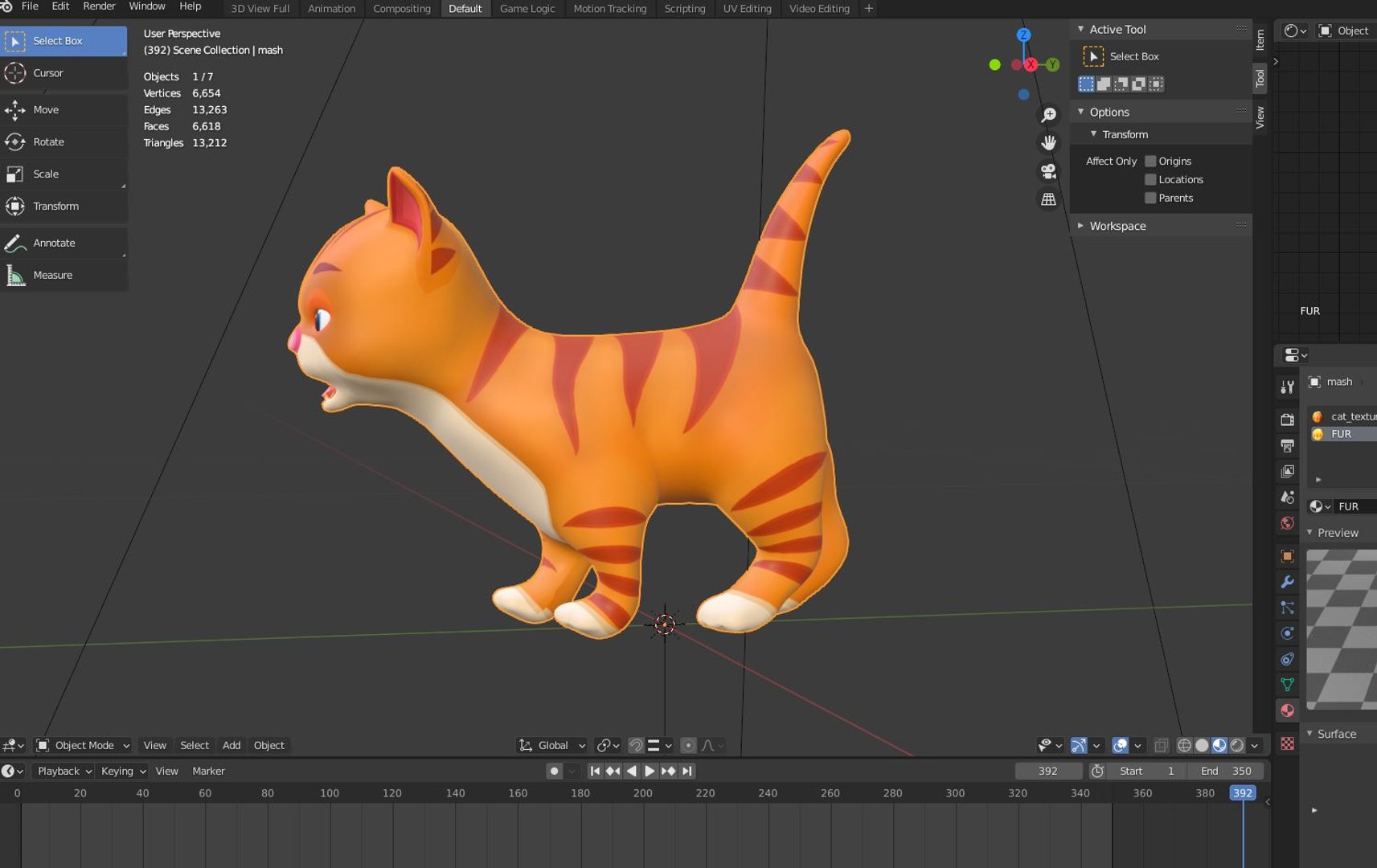 Cute Hair Fur Cat 3D Model - TurboSquid 1711828