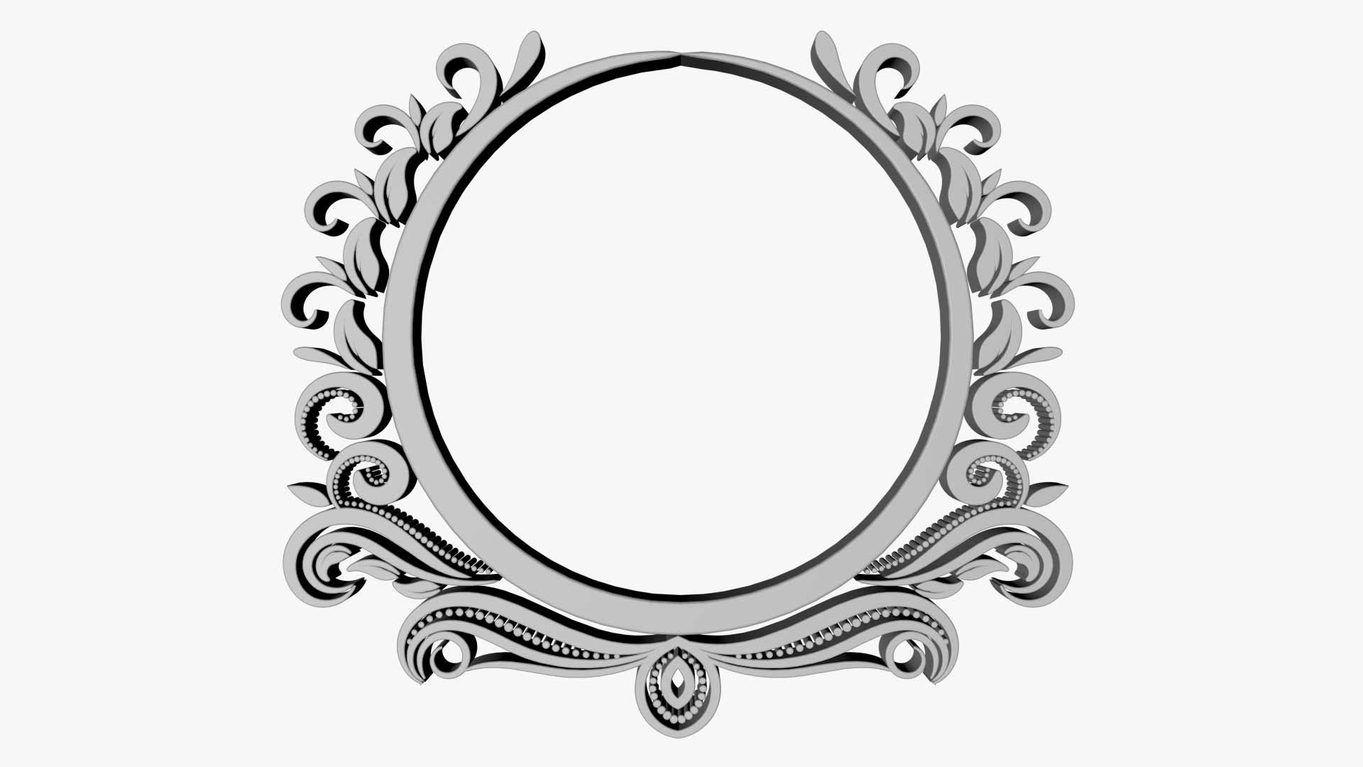 3D Retro Floral Frame - TurboSquid 2172246