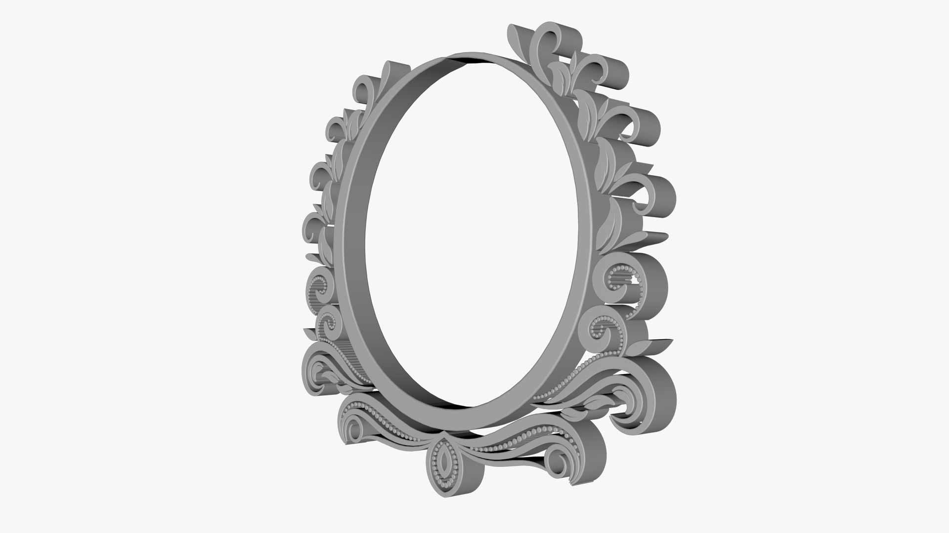 3D Retro Floral Frame - TurboSquid 2172246