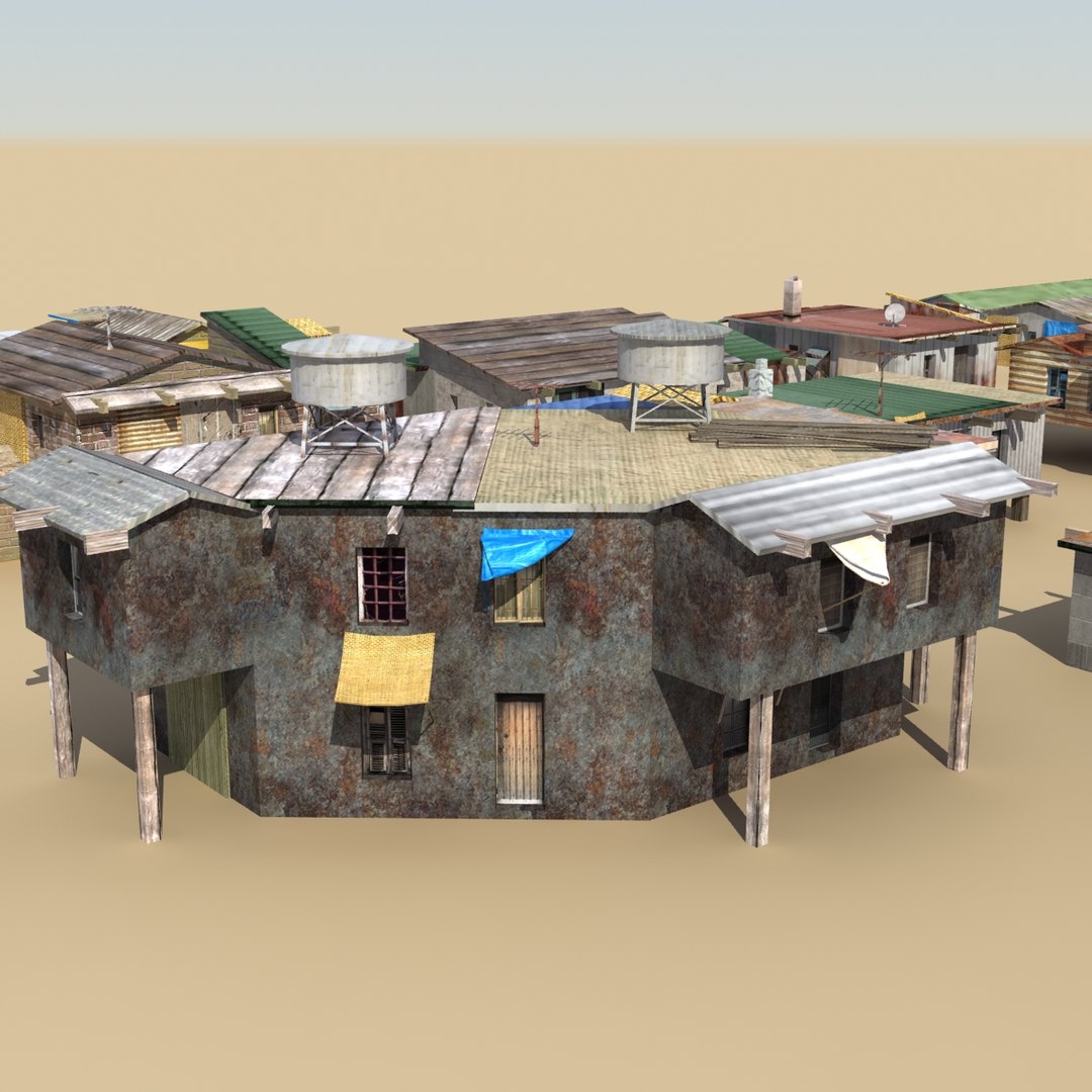3d Tin Shack Buildings Town