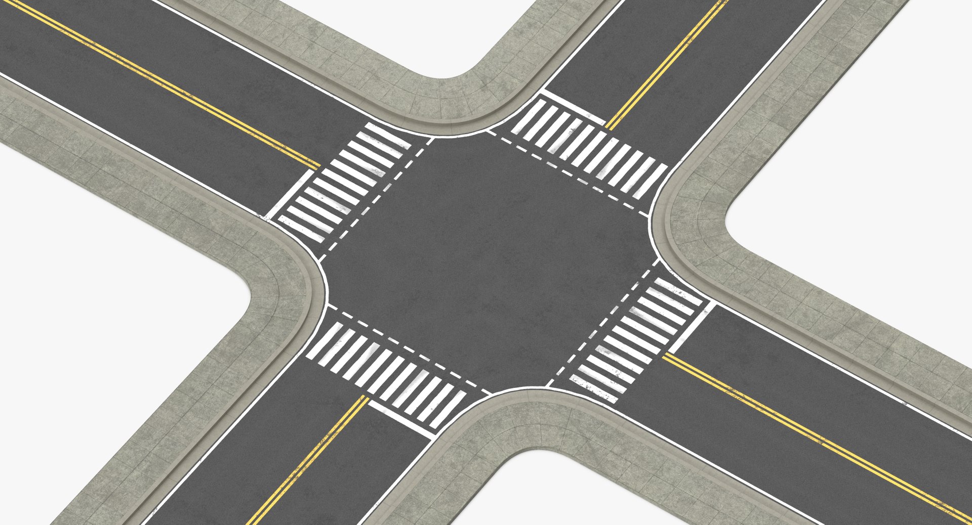 2 Lane Street Intersection C4d