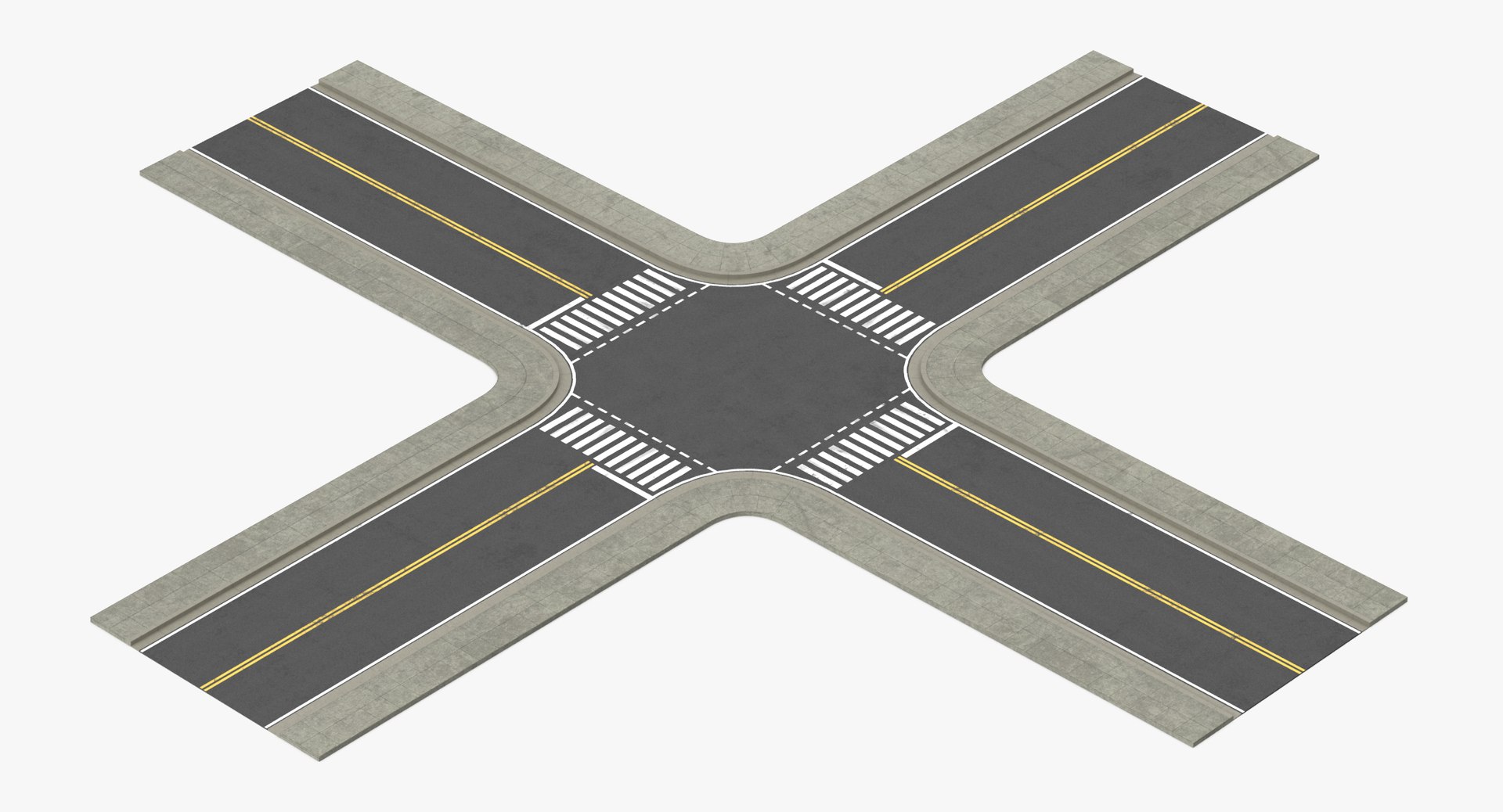 2 Lane Street Intersection C4d