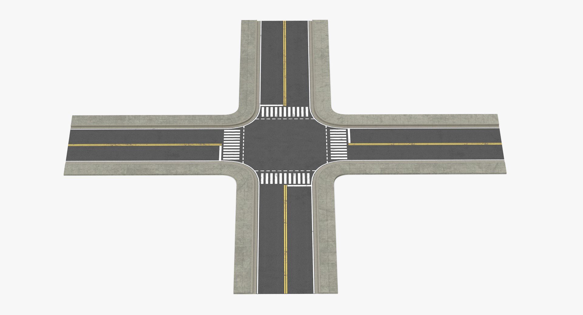 2 Lane Street Intersection C4d