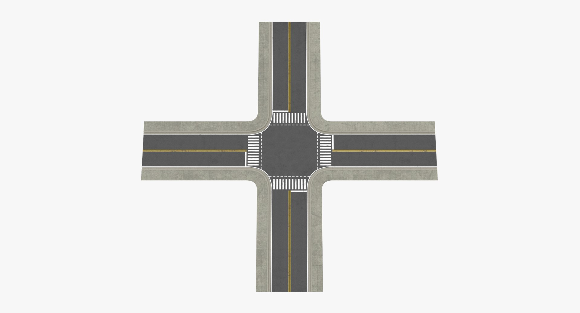 2 Lane Street Intersection C4d