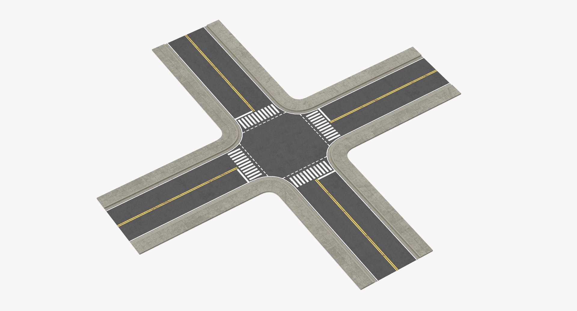 2 Lane Street Intersection C4d