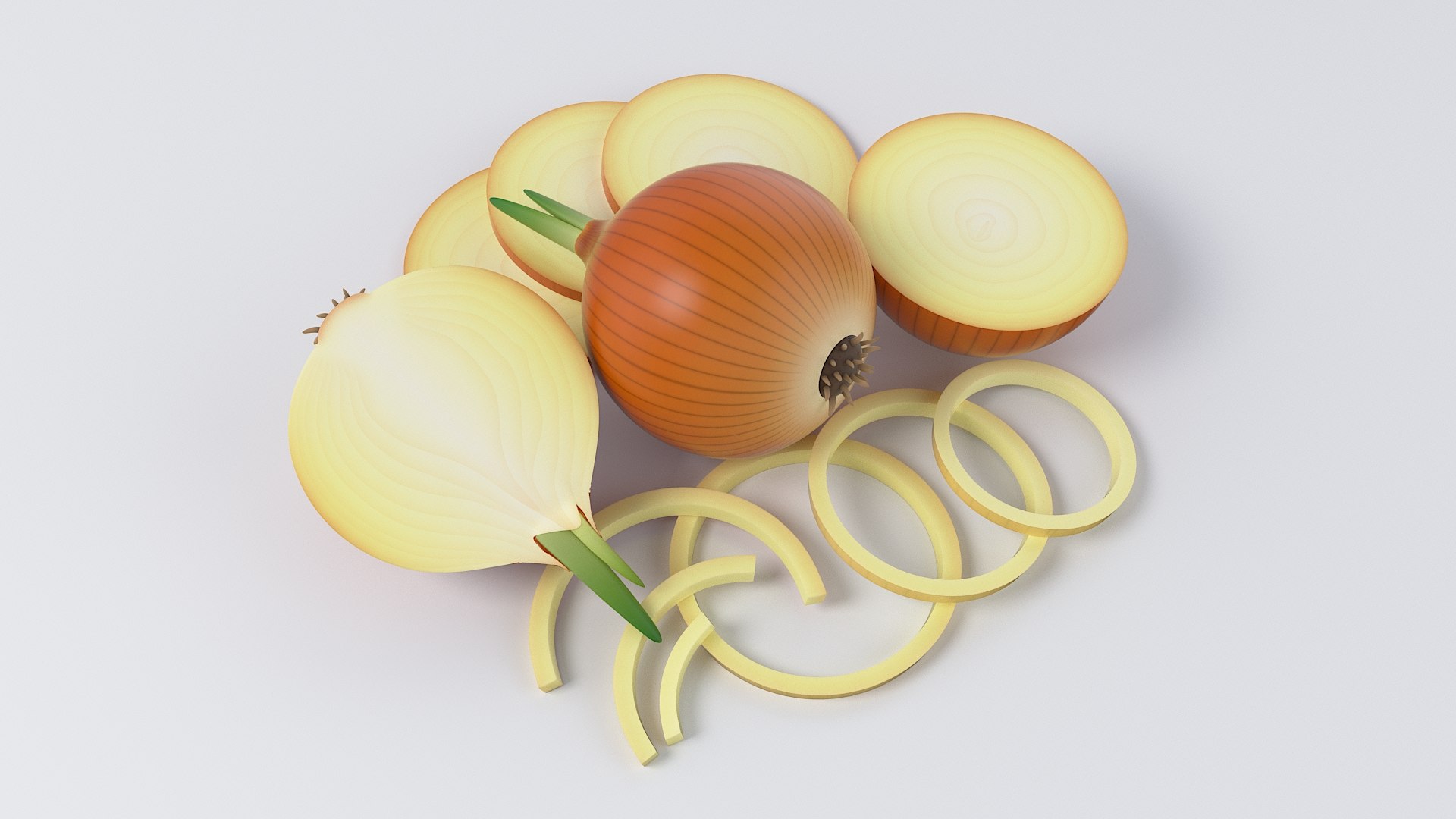 Cartoon Yellow Onion 3D - TurboSquid 2070367