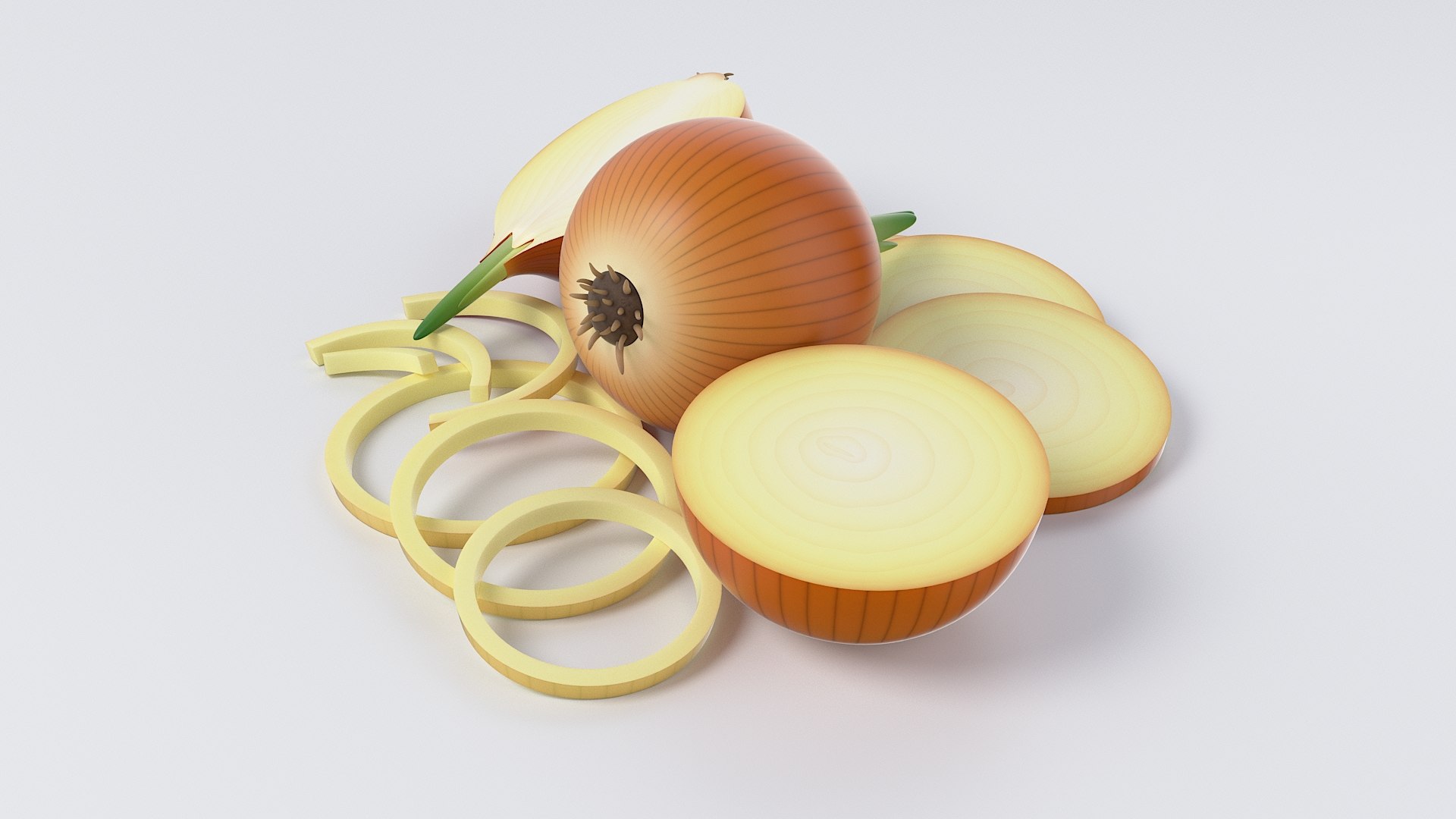 Cartoon Yellow Onion 3D - TurboSquid 2070367