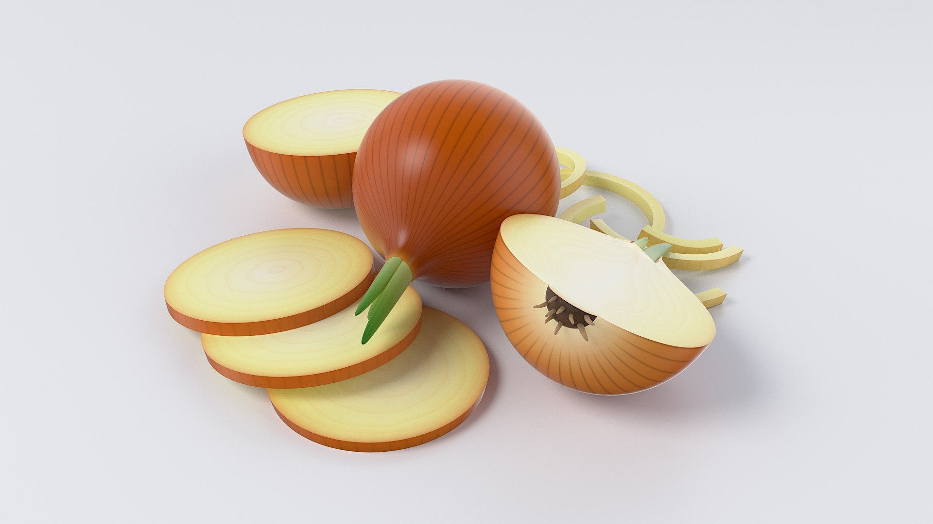 Cartoon Yellow Onion 3D - TurboSquid 2070367