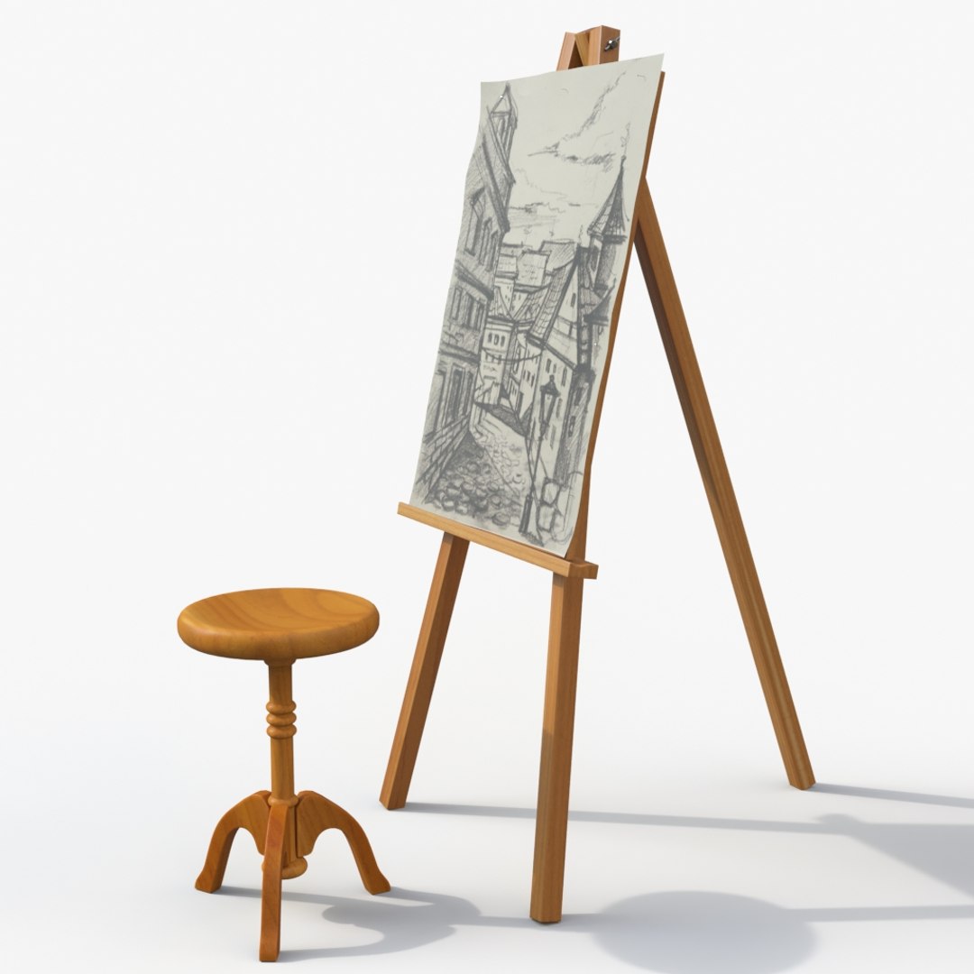 3D Easel Stool - TurboSquid 1164331