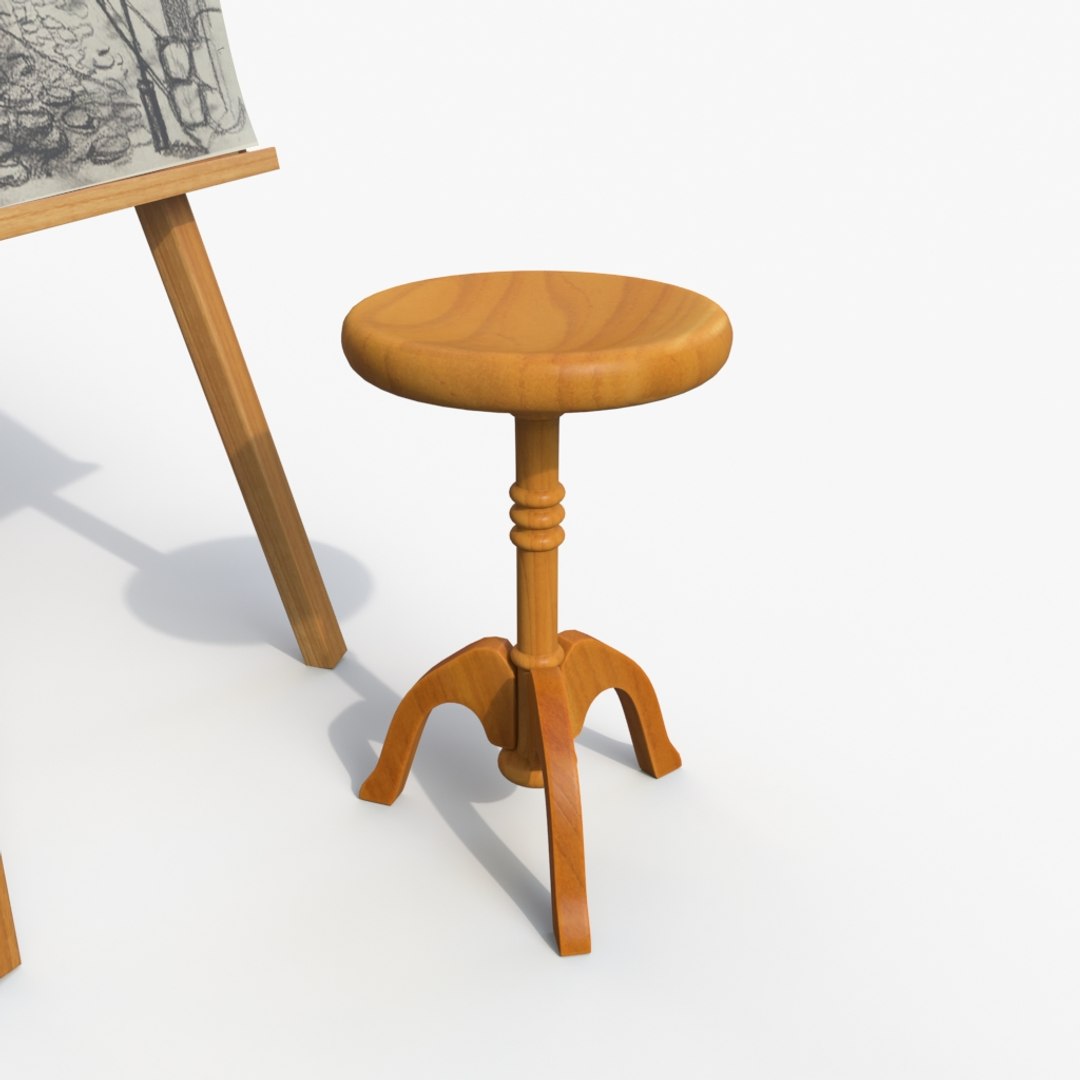 3D Easel Stool - TurboSquid 1164331