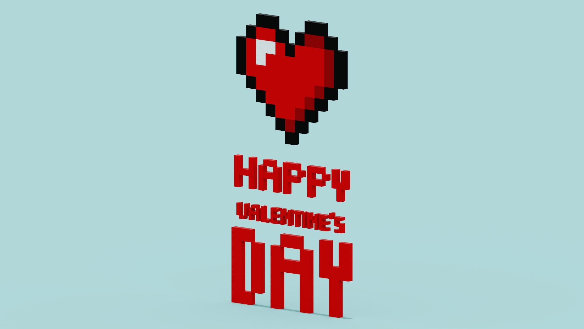 Happy Valentines Day Pixel 3D - TurboSquid 2179478