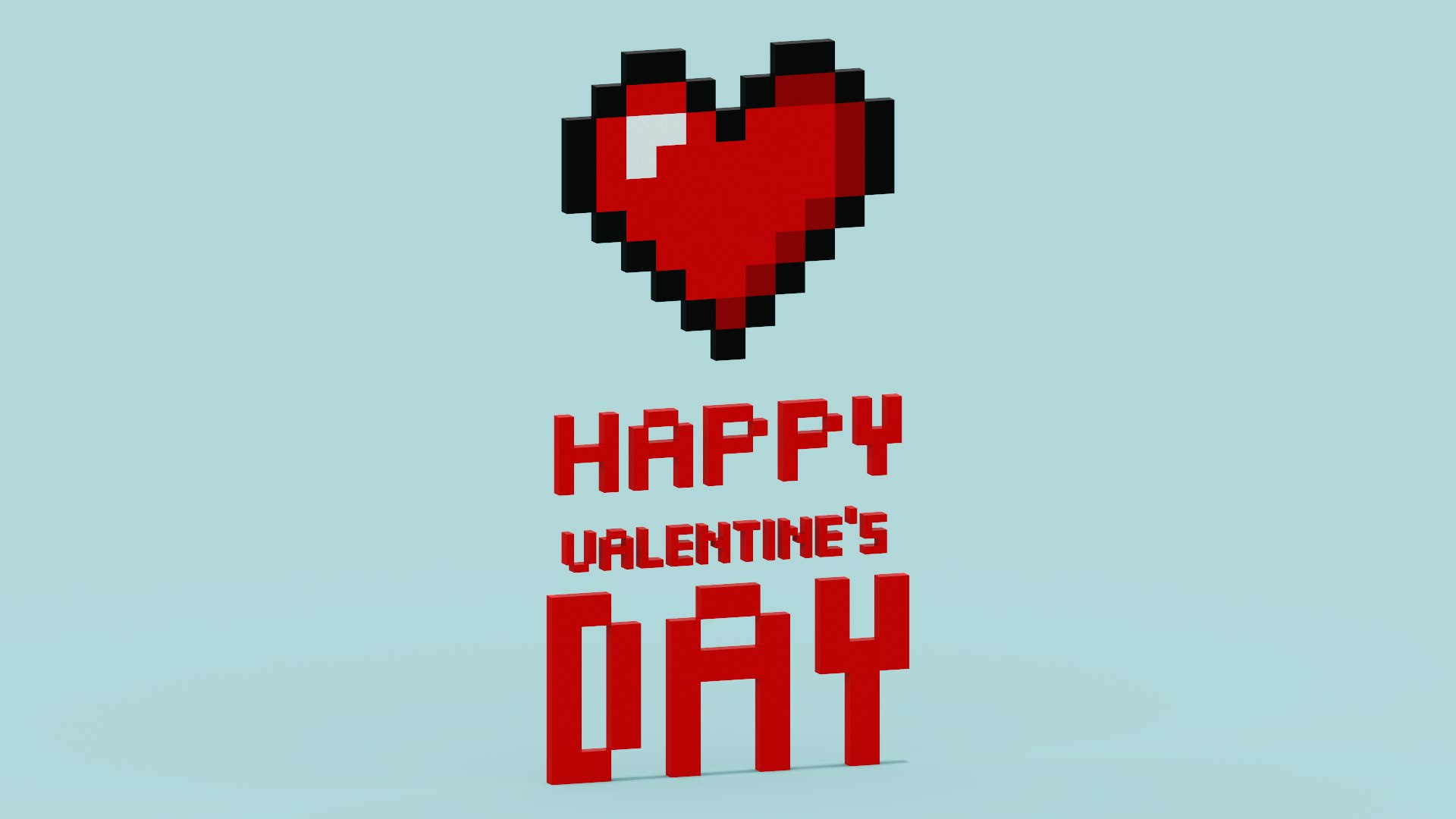 Happy Valentines Day Pixel 3D - TurboSquid 2179478