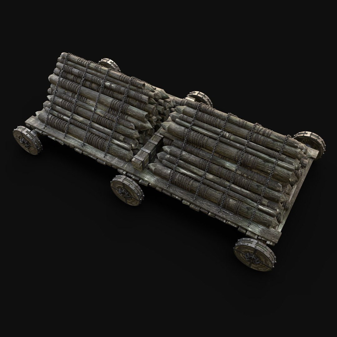 HEAVY LOGS WAGON SLEIGH TIMBER LUMBER TREE CAR SLEDGE 3D Model ...