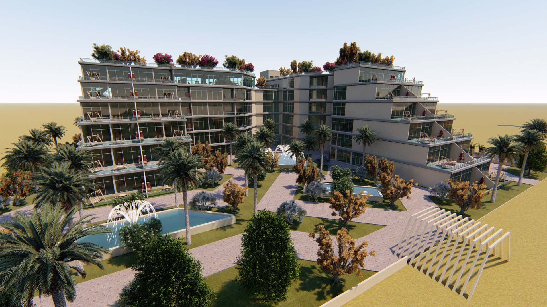 Revit Residential Complex 3D Model - TurboSquid 1468287