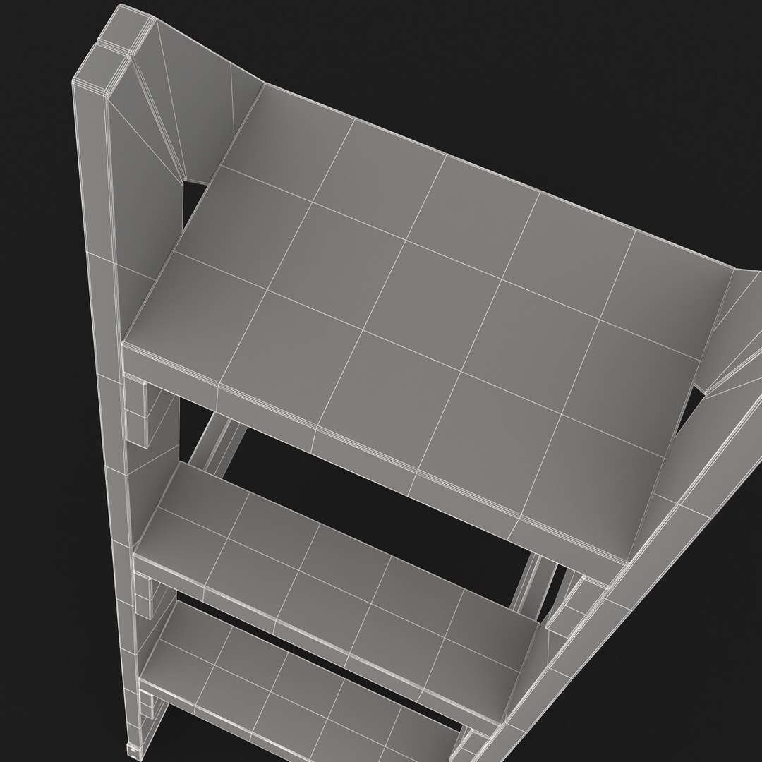 realistic antique ladder 02 3d 3ds