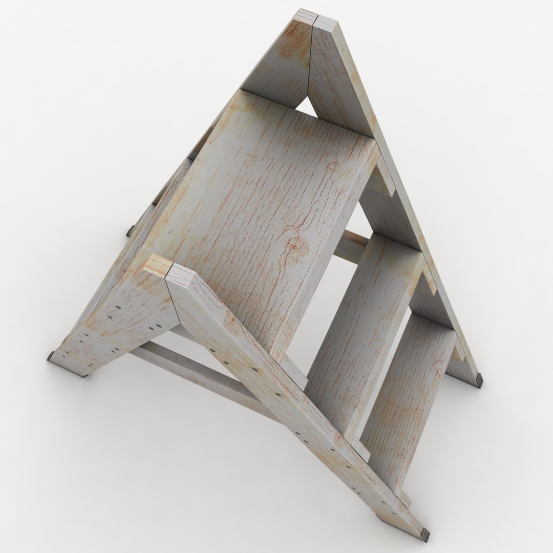 realistic antique ladder 02 3d 3ds