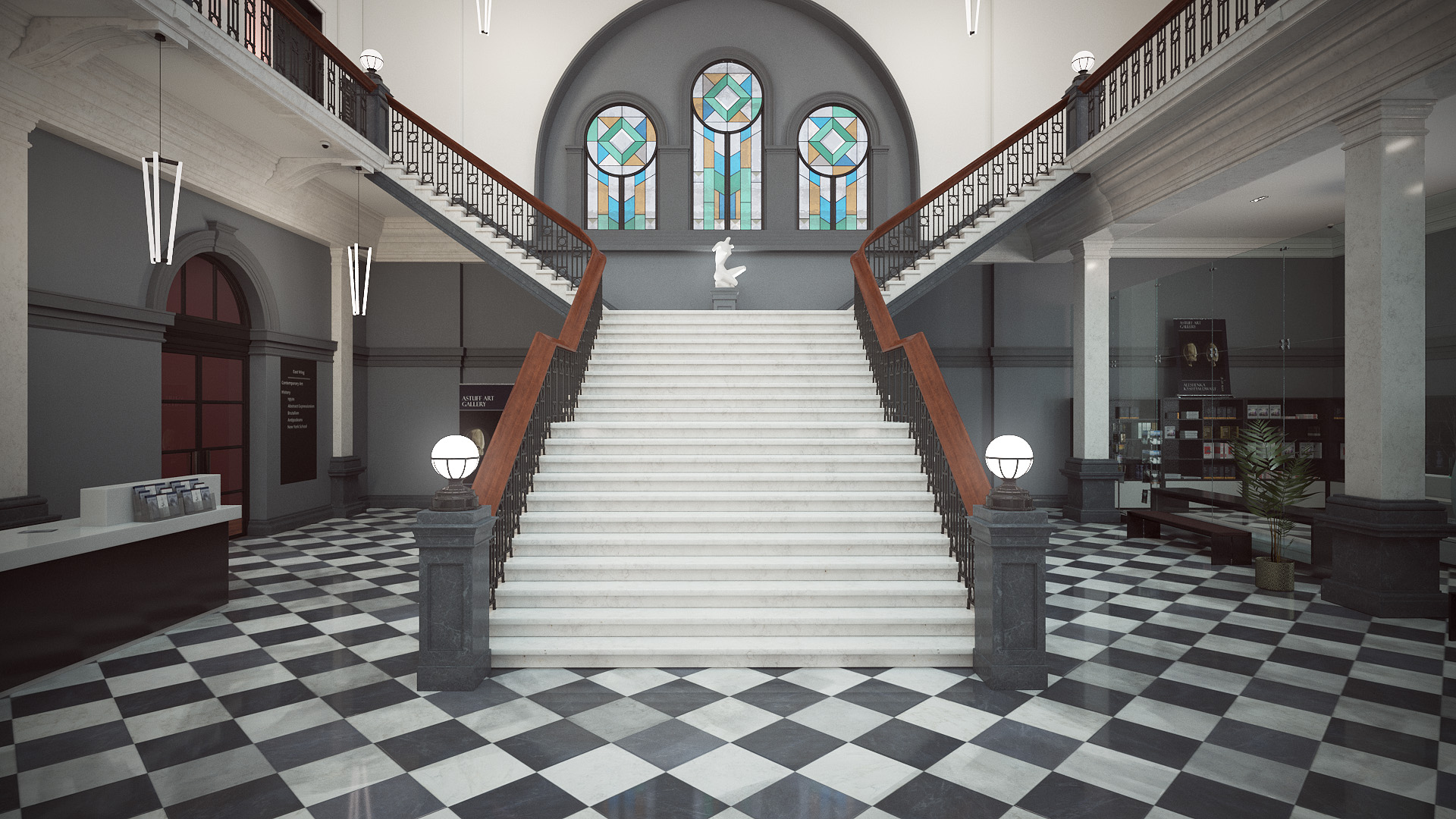 Art Gallery Lobby 3D Model - TurboSquid 1937718