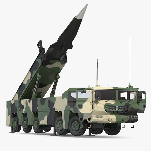 modelo 3d Ballistic Missile on Road Mobile Vehicle Rigged for Maya ...