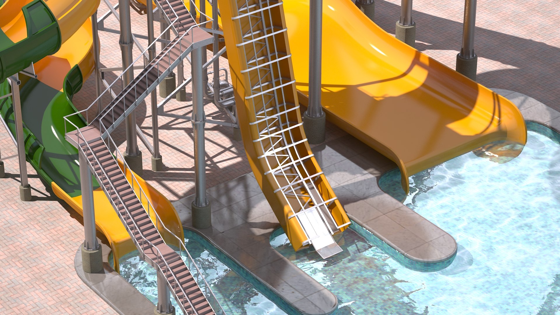 3D family raft ride waterslide - TurboSquid 1486693
