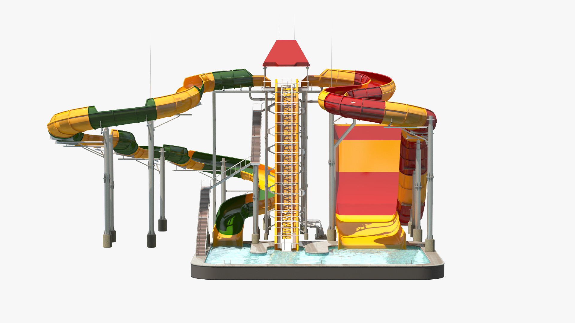 3D Family Raft Ride Waterslide - TurboSquid 1486693