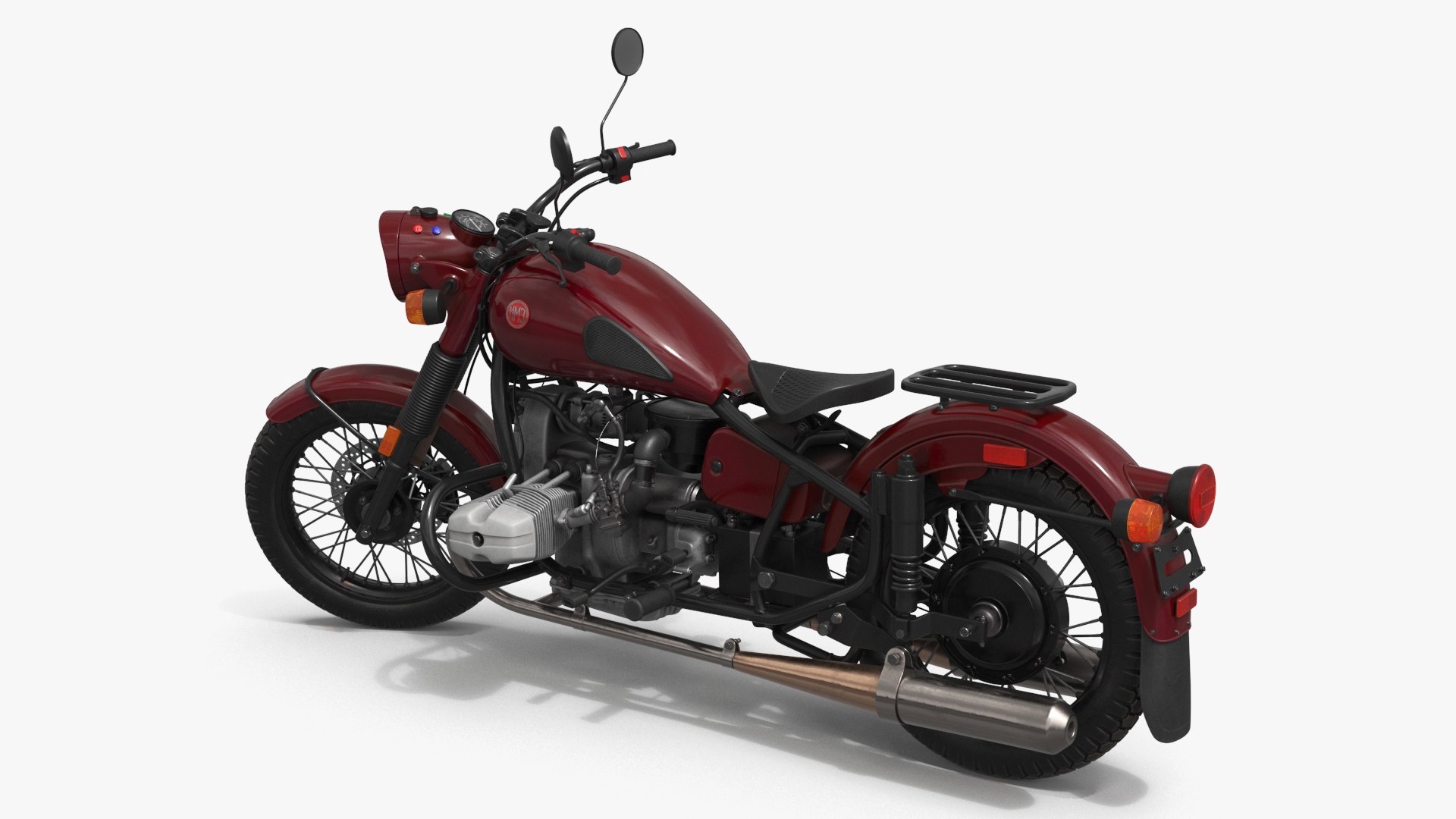 Retro Ural M70 Motorbike Maroon Rigged 3D Model - TurboSquid 2399586