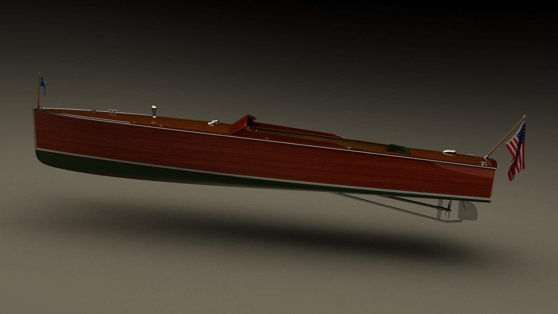 3D Gentlemans Racer Speedboat Runabout 1930s Model - TurboSquid 2358570