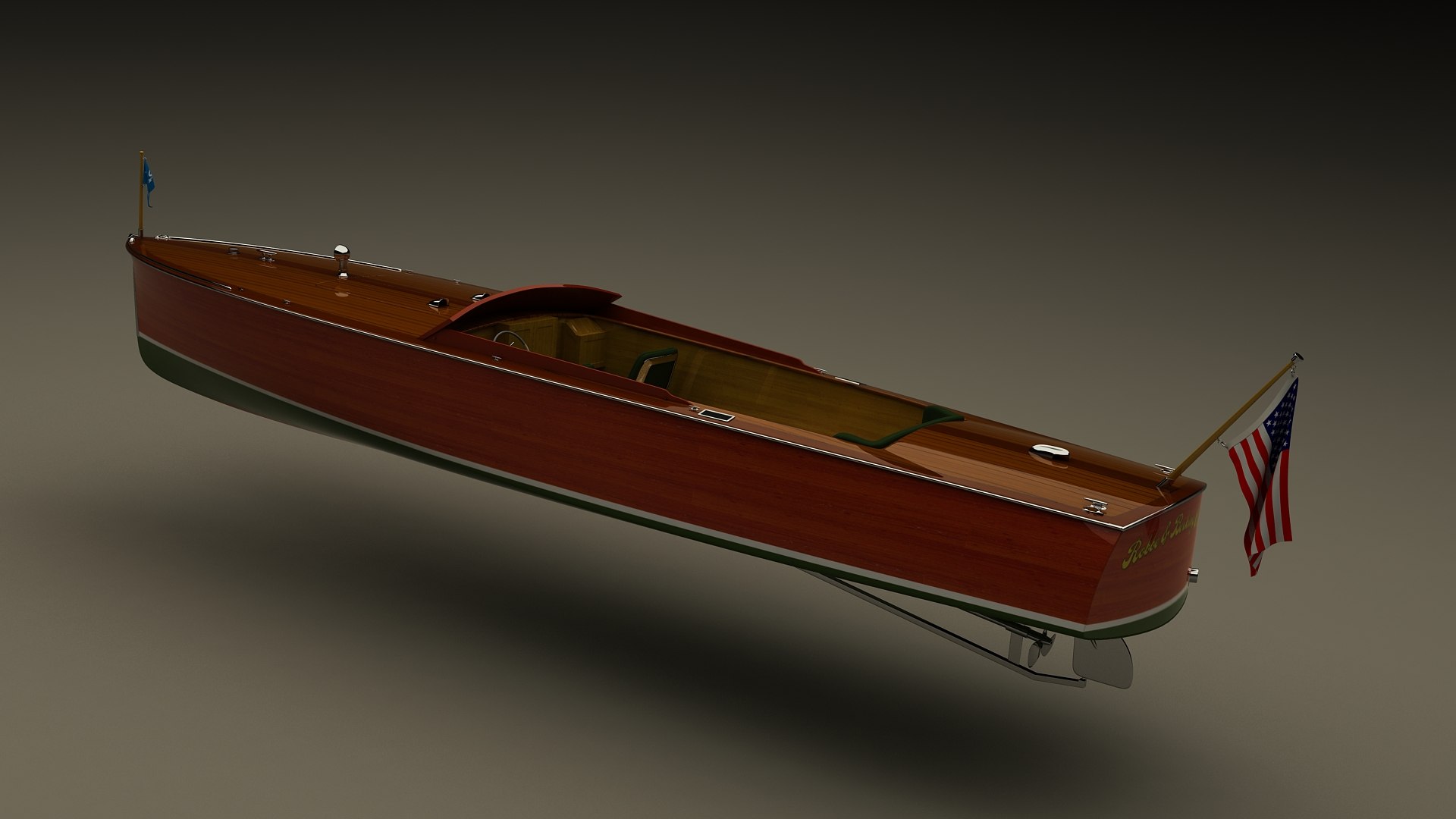 3D Gentlemans Racer Speedboat Runabout 1930s Model - TurboSquid 2358570