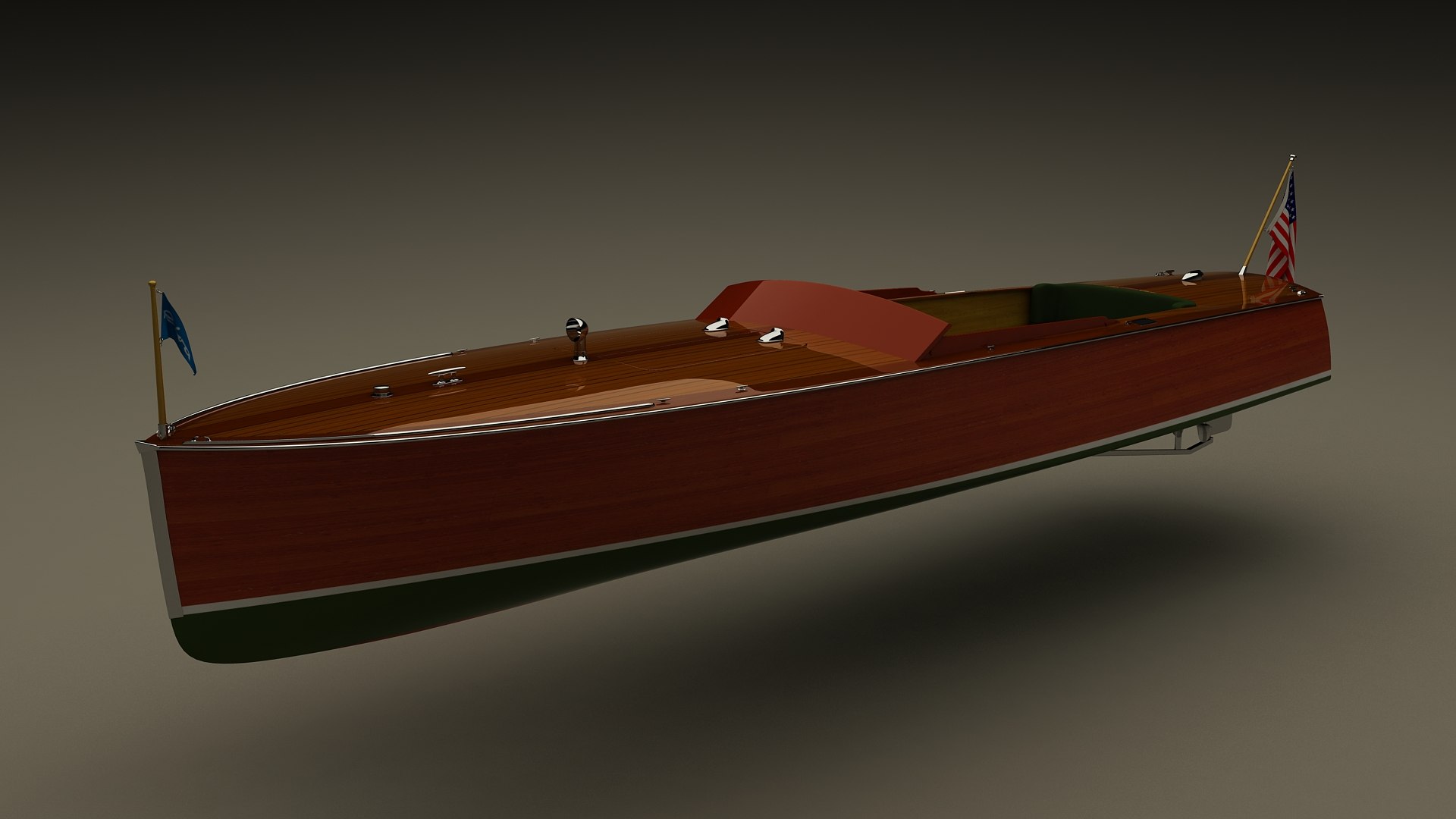 3D Gentlemans Racer Speedboat Runabout 1930s Model - TurboSquid 2358570