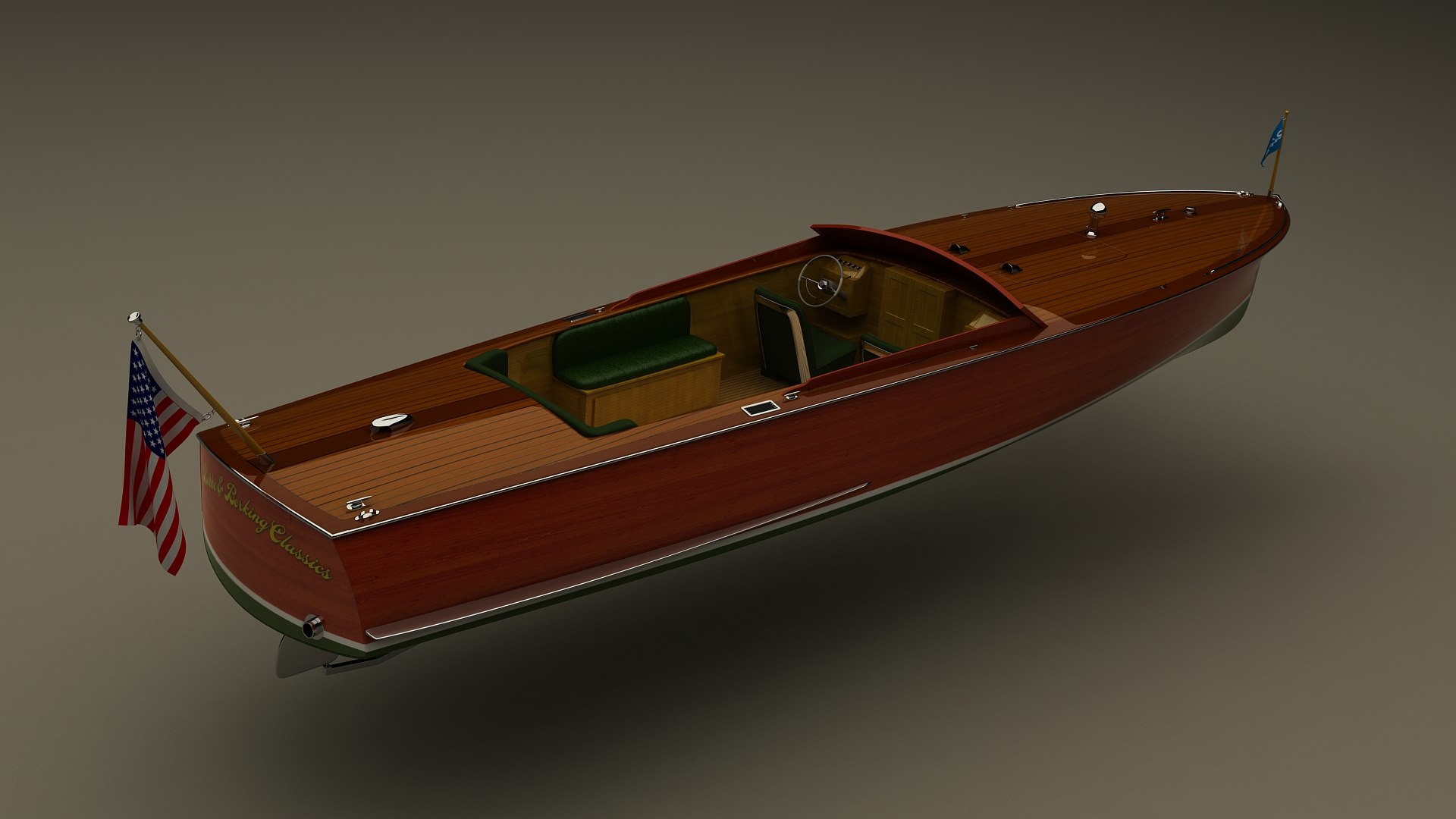 3D Gentlemans Racer Speedboat Runabout 1930s Model - TurboSquid 2358570