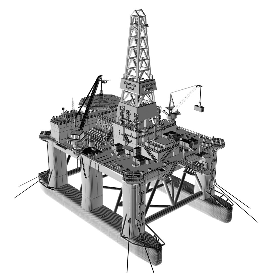 Deepwater Oil Rig 3d Model