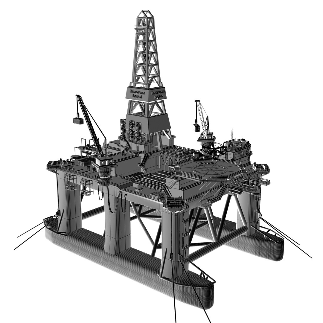Deepwater Oil Rig 3d Model