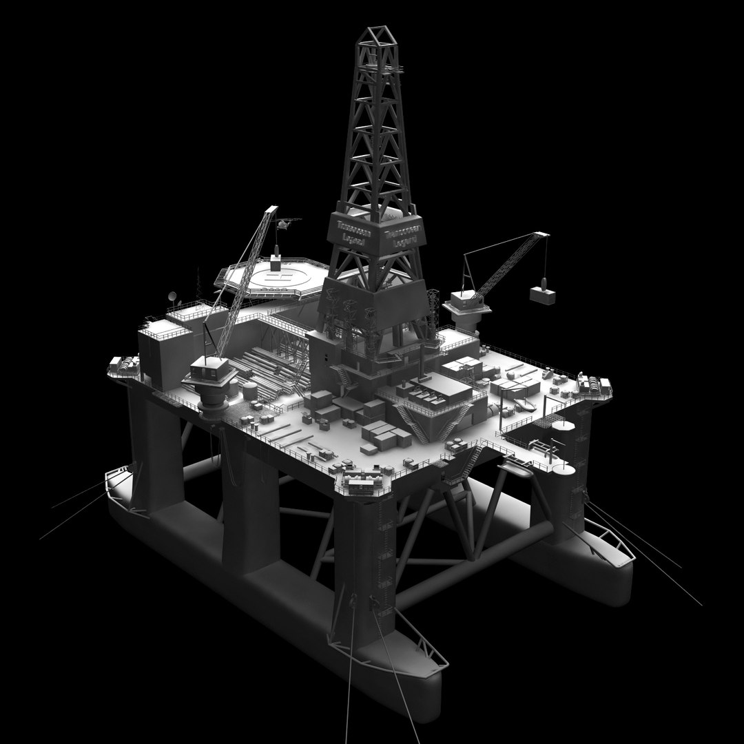 Deepwater Oil Rig 3d Model