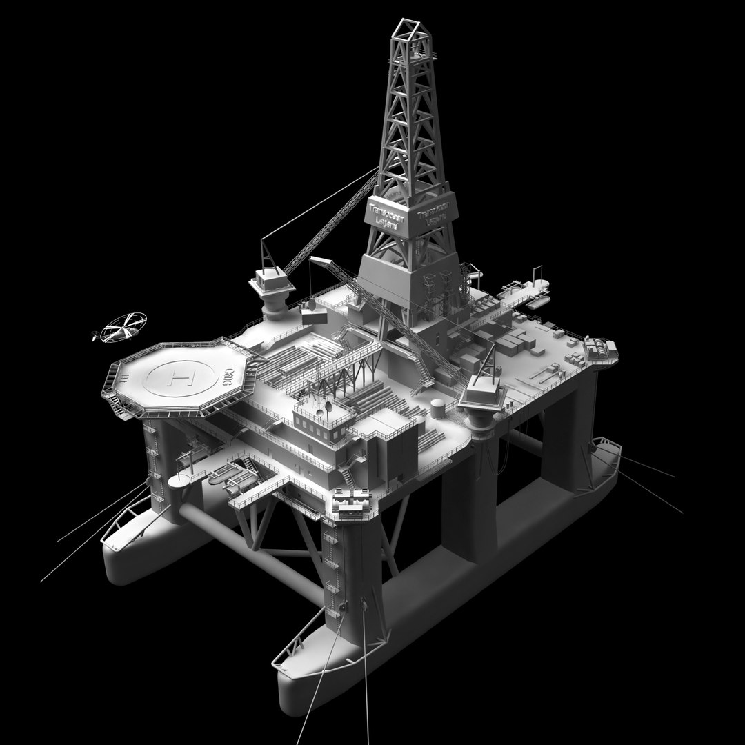 Deepwater Oil Rig 3d Model