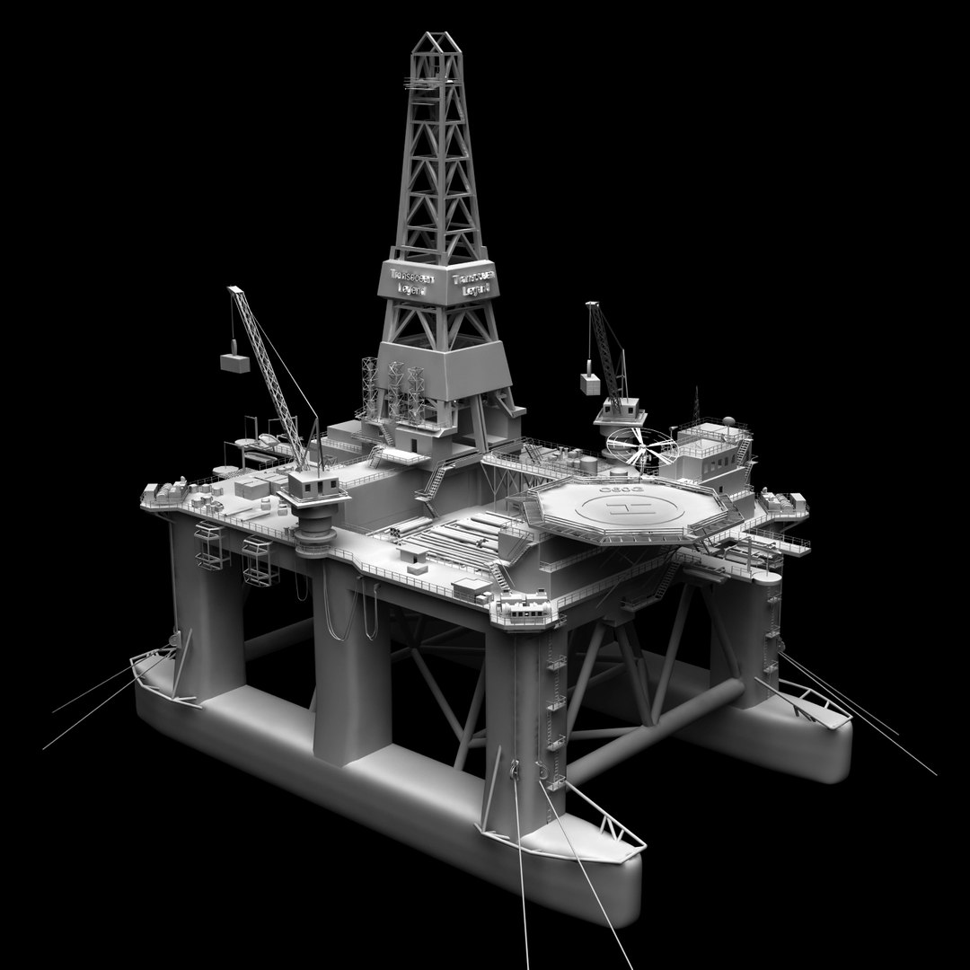 Deepwater Oil Rig 3d Model