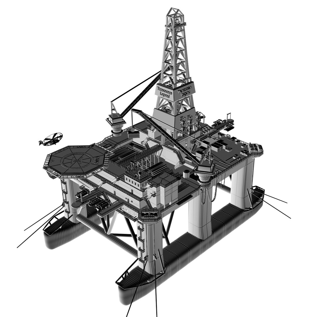 Deepwater Oil Rig 3d Model