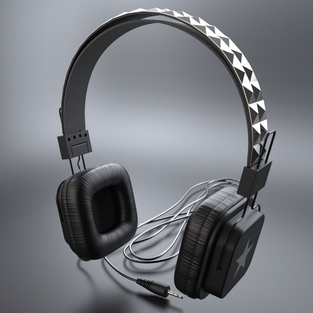 Max Photoreal Headphone Studs