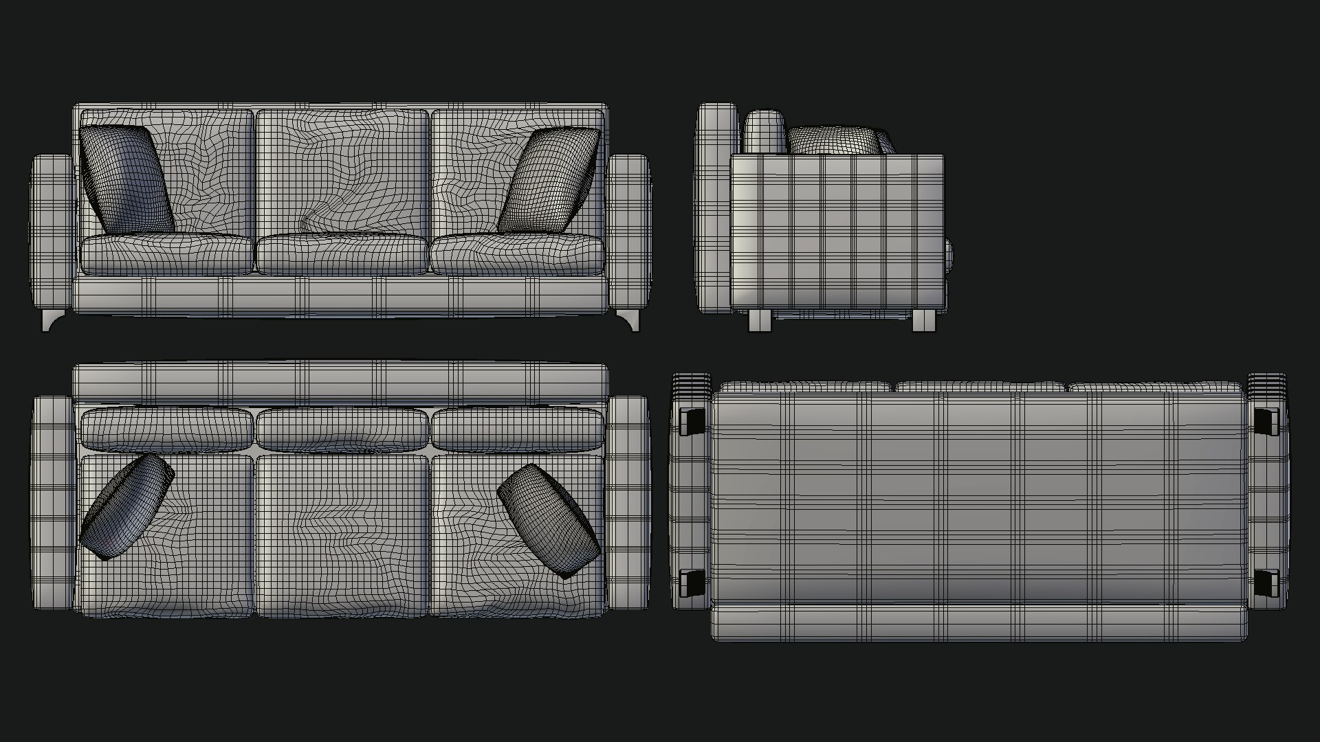 Sofa For Render Low-poly 3D Model - TurboSquid 2071911