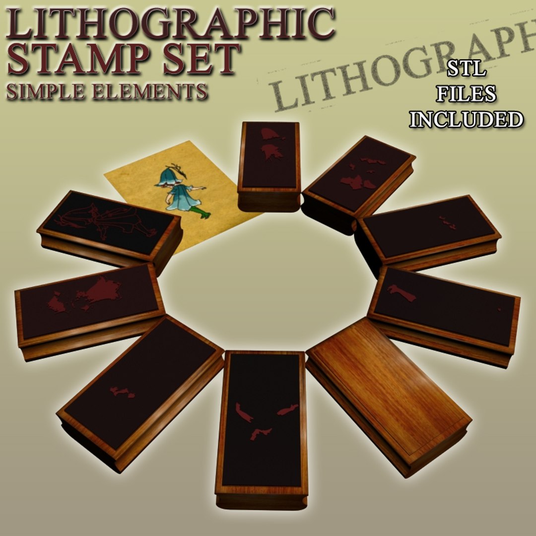 3D lithograph stamp 1 - TurboSquid 1261408