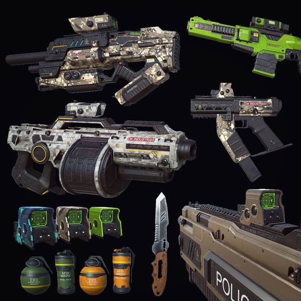 3D fps pbr weapons v1 model - TurboSquid 1559514