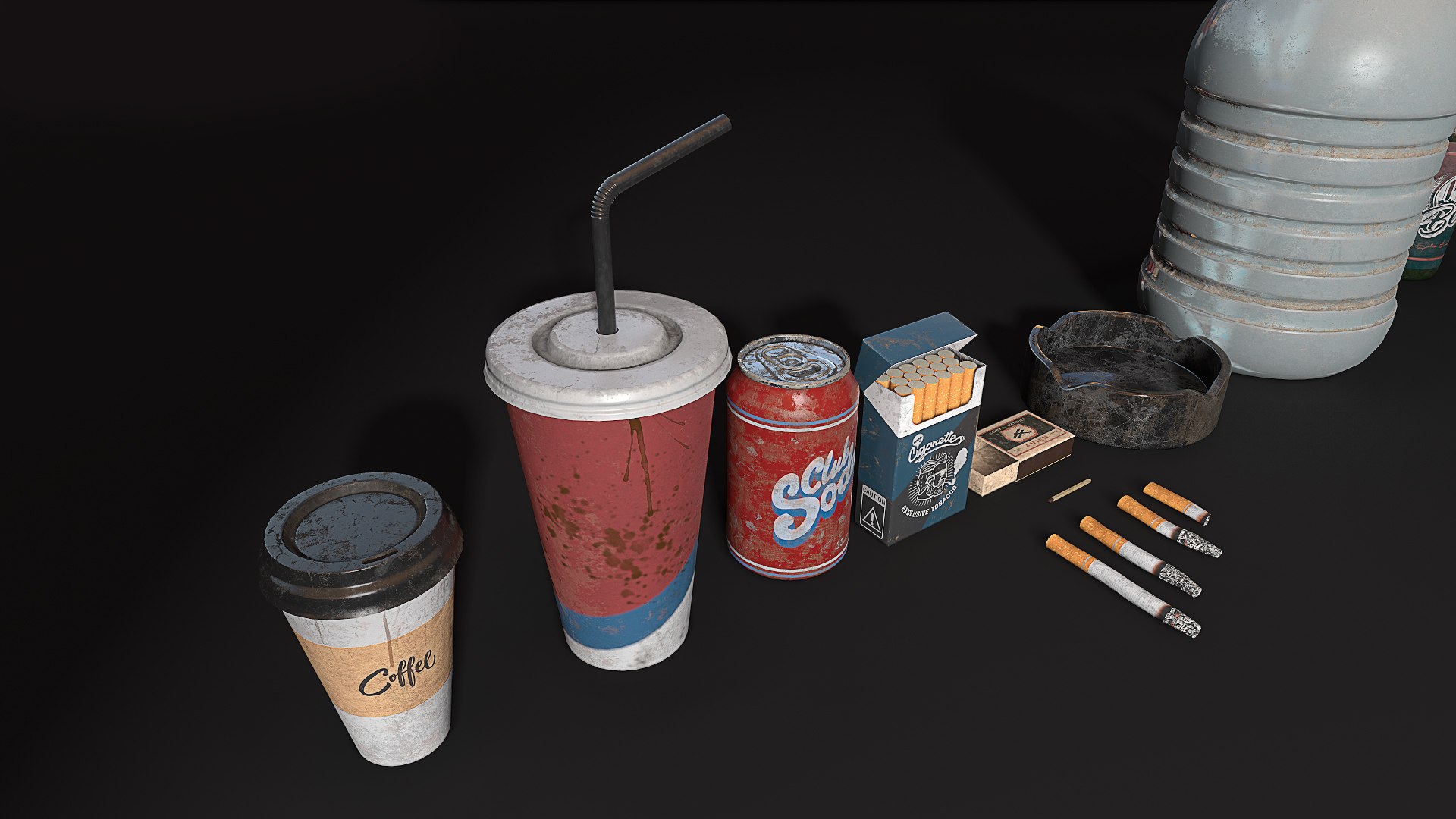 3D model trash set pbr ready - TurboSquid 1694039