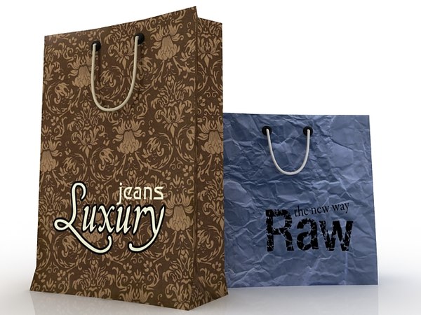 3d decorative paper bags model