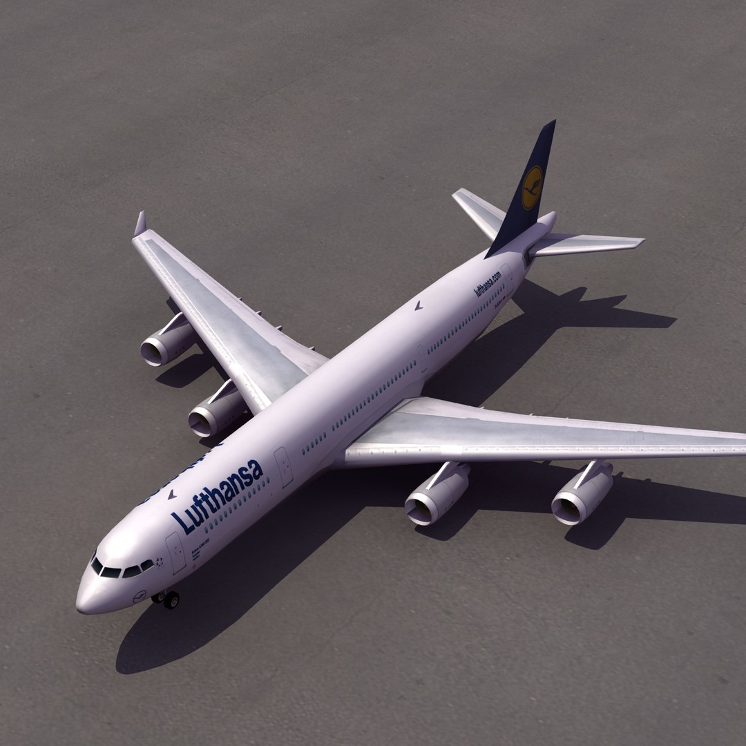 3d Max Airbus A340-300 Lufthansa