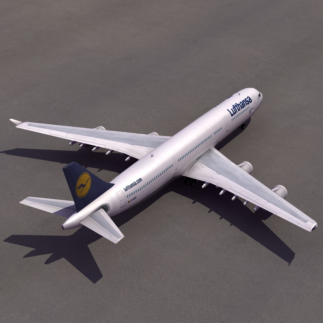 3d Max Airbus A340-300 Lufthansa